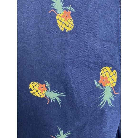Plugg | Shorts | Plugg Mens Blue Pineapple Shorts With Belt Stretch And ...